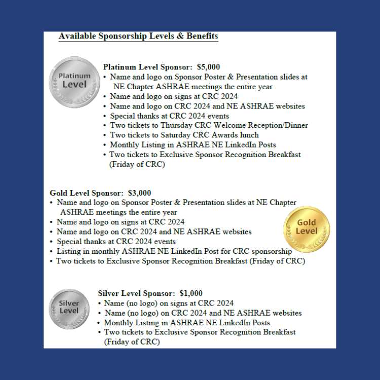 ASHRAE CRC Sponsors | ASHRAE Northeast